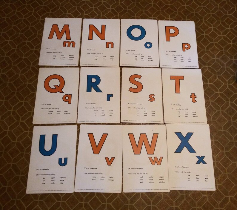 PICK FROM A-Z Giant Alphabet Flash Cards W Letter Words - Etsy