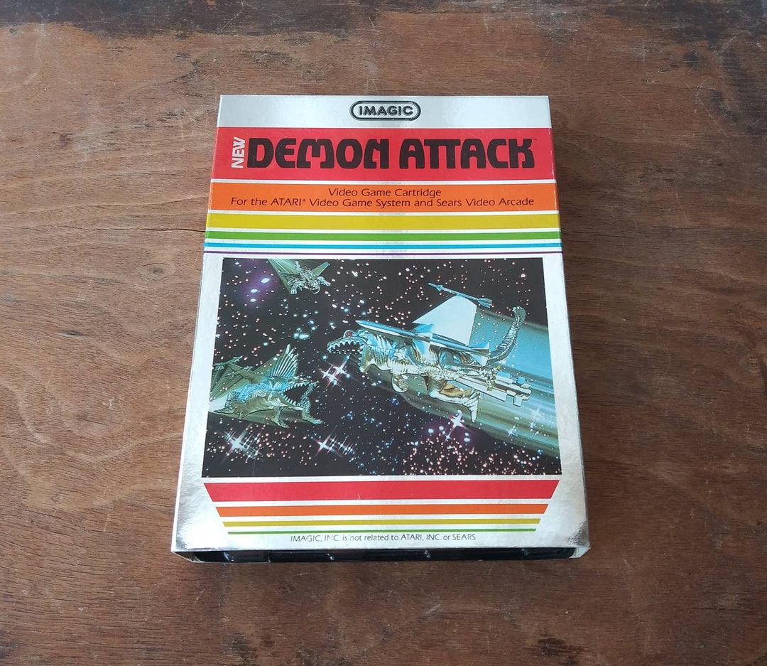 Vintage Video Game Cartridge Imagic Demon Attack 1982 Atari System ...