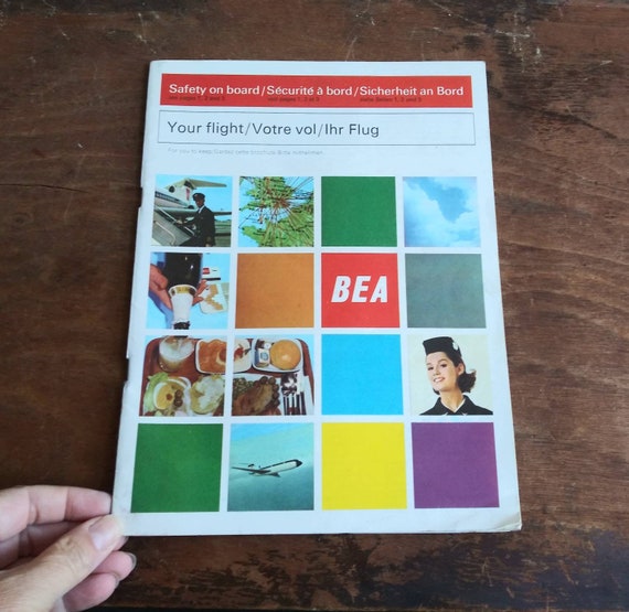 Vintage BEA Safety Guide British European Airlines Ephemera - Etsy