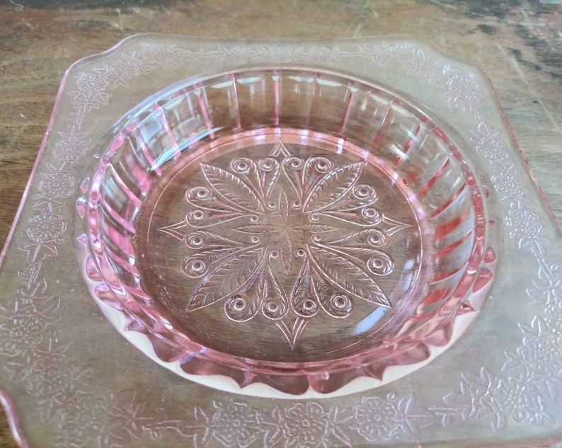 Antique Pink Depression Glass Pink Jeanette Glassware Adam - Etsy