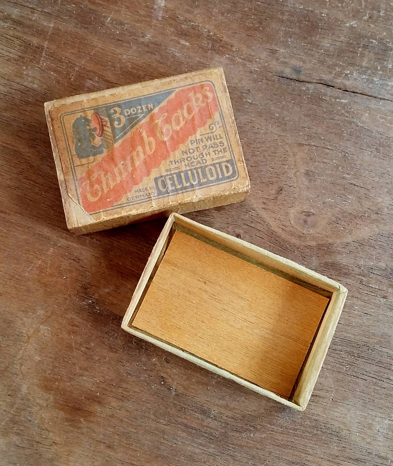 Vintage Packaging Celluloid Thumb Tack Box Made in Germany | Etsy