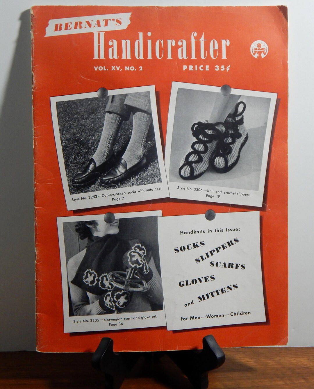 Vintage 1946 Bernat Handknits Booklet: Socks, Slippers, Scarves ...