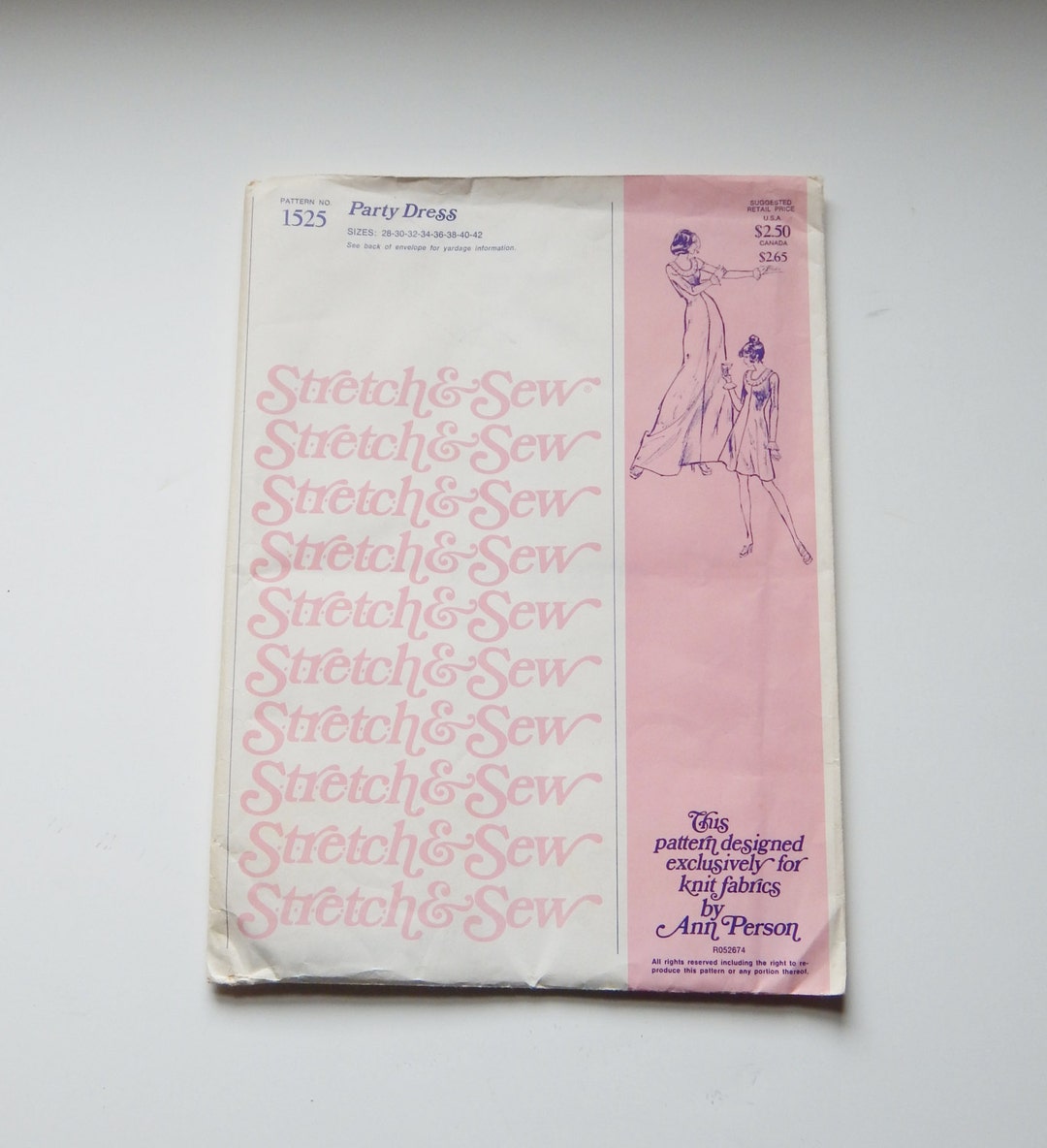Vintage 1974 Sewing Pattern: Ann Person Stretch & Sew Party Dress - Etsy
