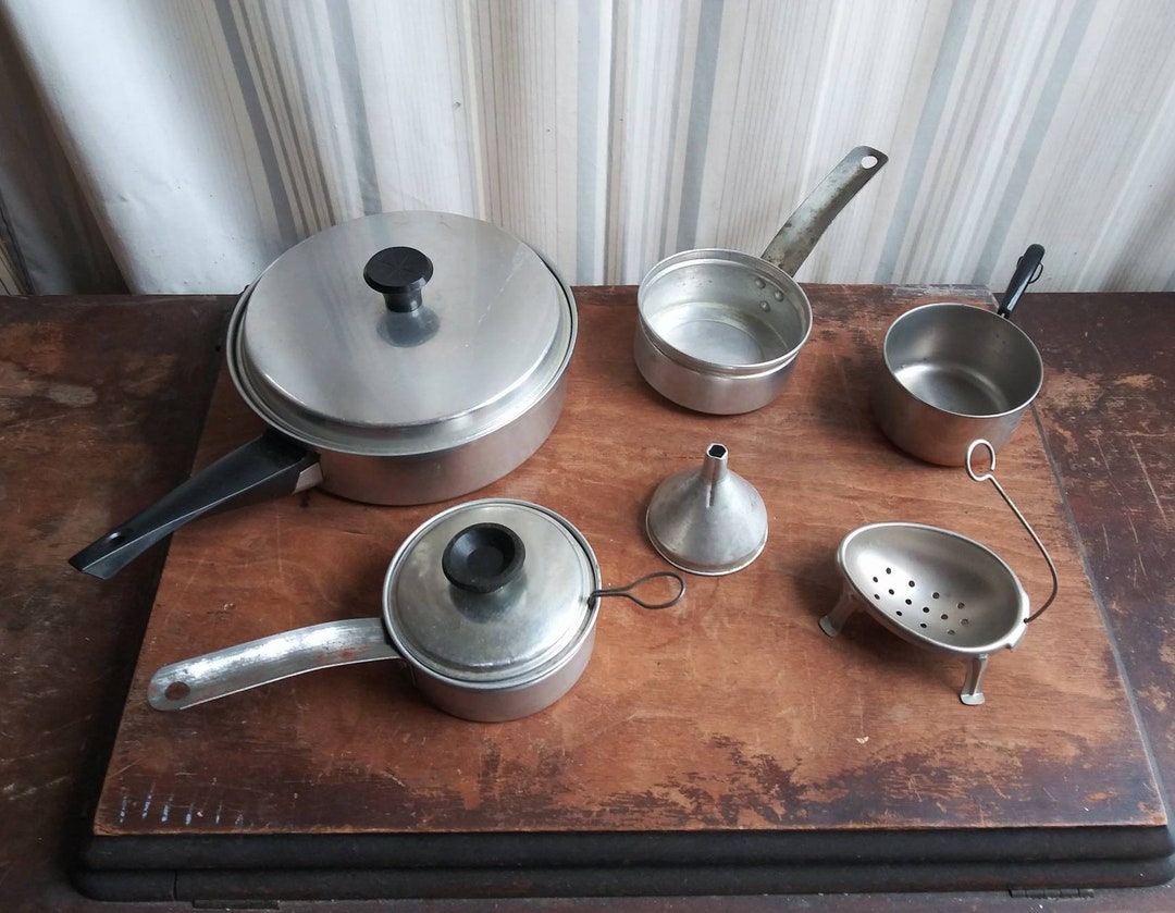 Vintage Aluminum Cookware: Egg Poacher, Revere Pot, Funnel, Strainer - Etsy