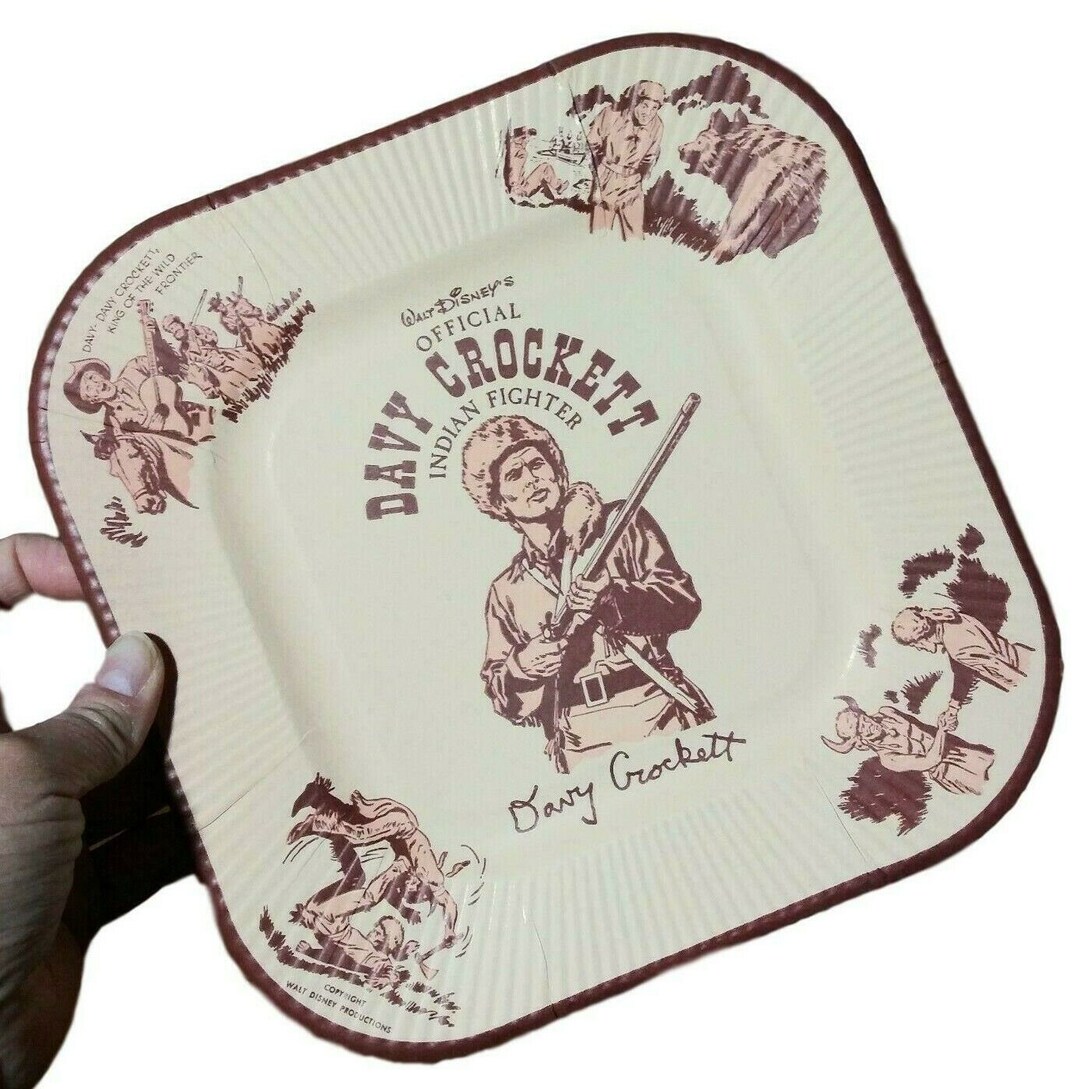 Vintage Davy Crockett Paper Party Plate Walt Disney 50's Mid Century ...