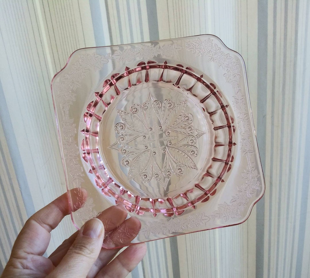 Antique Pink Depression Glass Pink Jeanette Glassware Adam Pattern ...