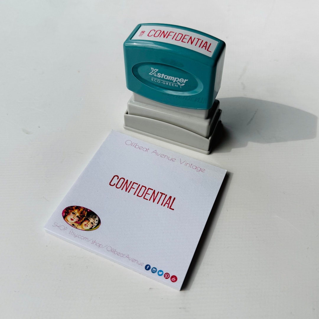 Vintage Stamp Paid Stamp Pad Self Inking Xstamper Confidential Teal ...