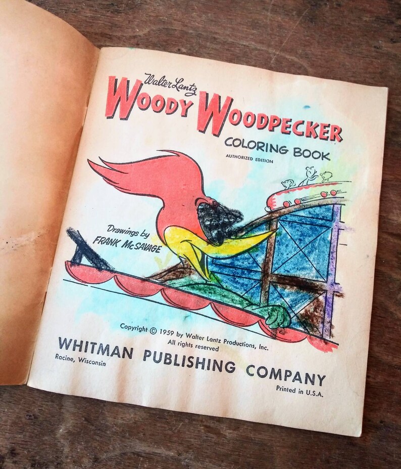 Vintage Coloring Book Walter Lantz Woody Woodpecker 1959 | Etsy