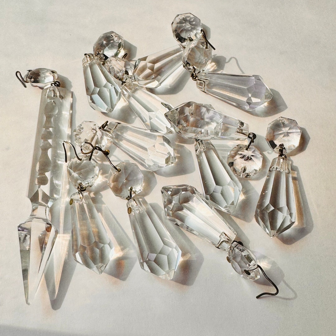 Vintage Chandelier Crystals Sold Separately Drops Spears Teardrop Glass ...