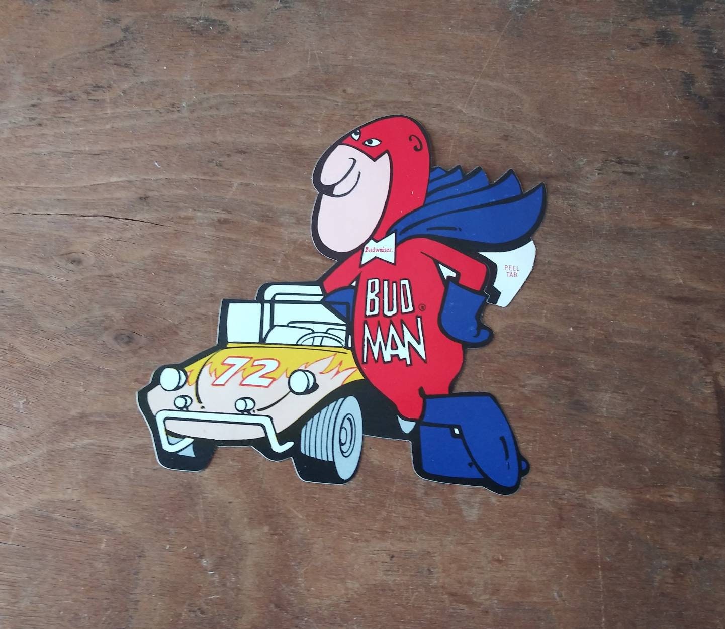 Vintage Bud Man Vinyl Sticker, 1970s Anheuser-busch Superhero Decal - Etsy