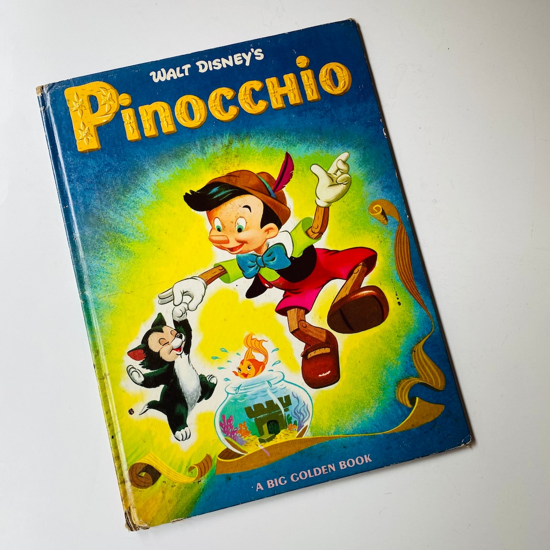 Vintage Book Walt Disney's Pinocchio A Big Golden Book - Etsy