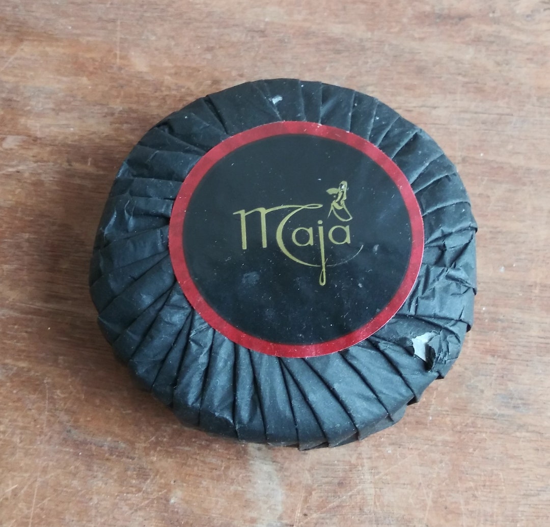 Bar of Maja Soap Circular Bar of Soap Vintage Soap Black - Etsy