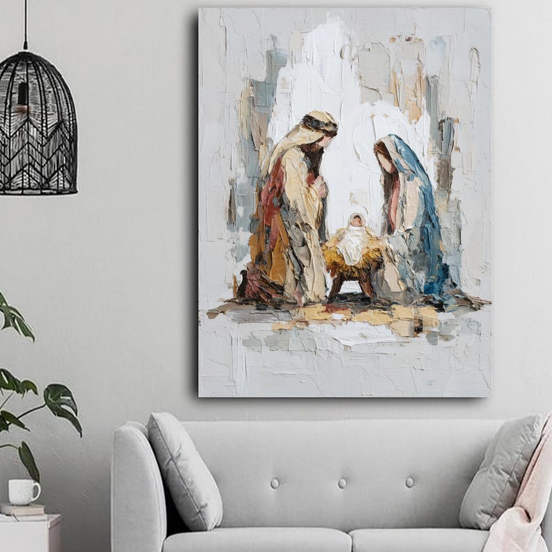 Nativity Scene Canvas Print – Holy Family Christmas Wall Art - Etsy