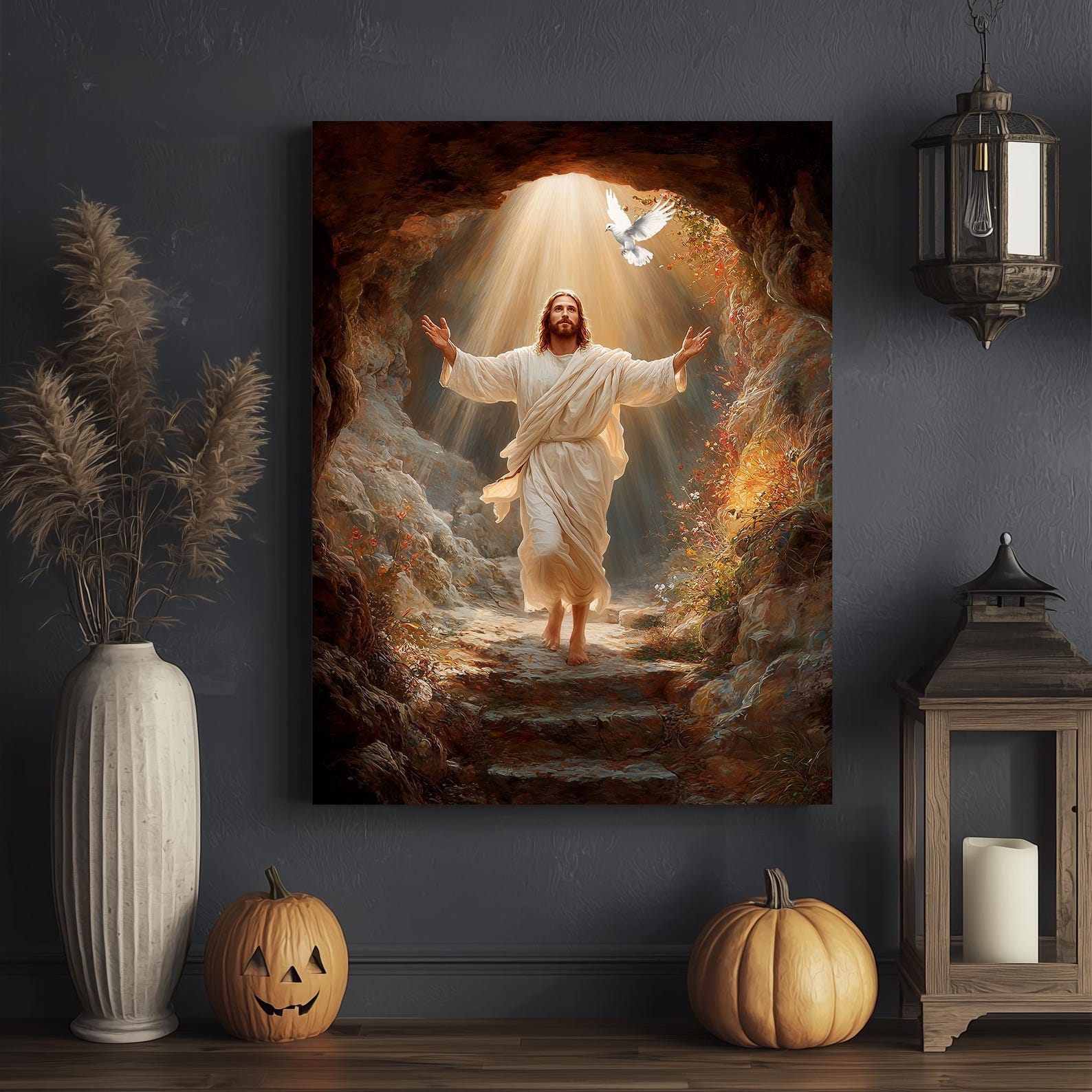 Jesus Christ Rising Canvas Print – Peaceful Religious Wall Art - Etsy
