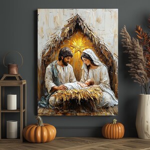 Nativity Star Canvas: Holy Family Christmas Wall Art - Etsy