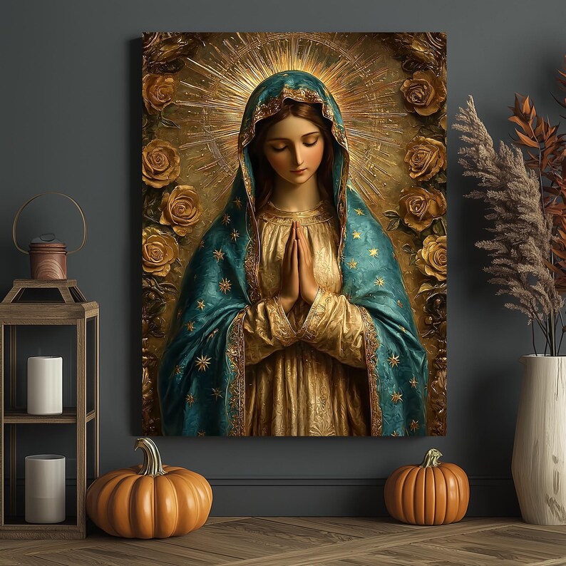 Virgin Mary Canvas Print | Catholic Religious Art - Etsy