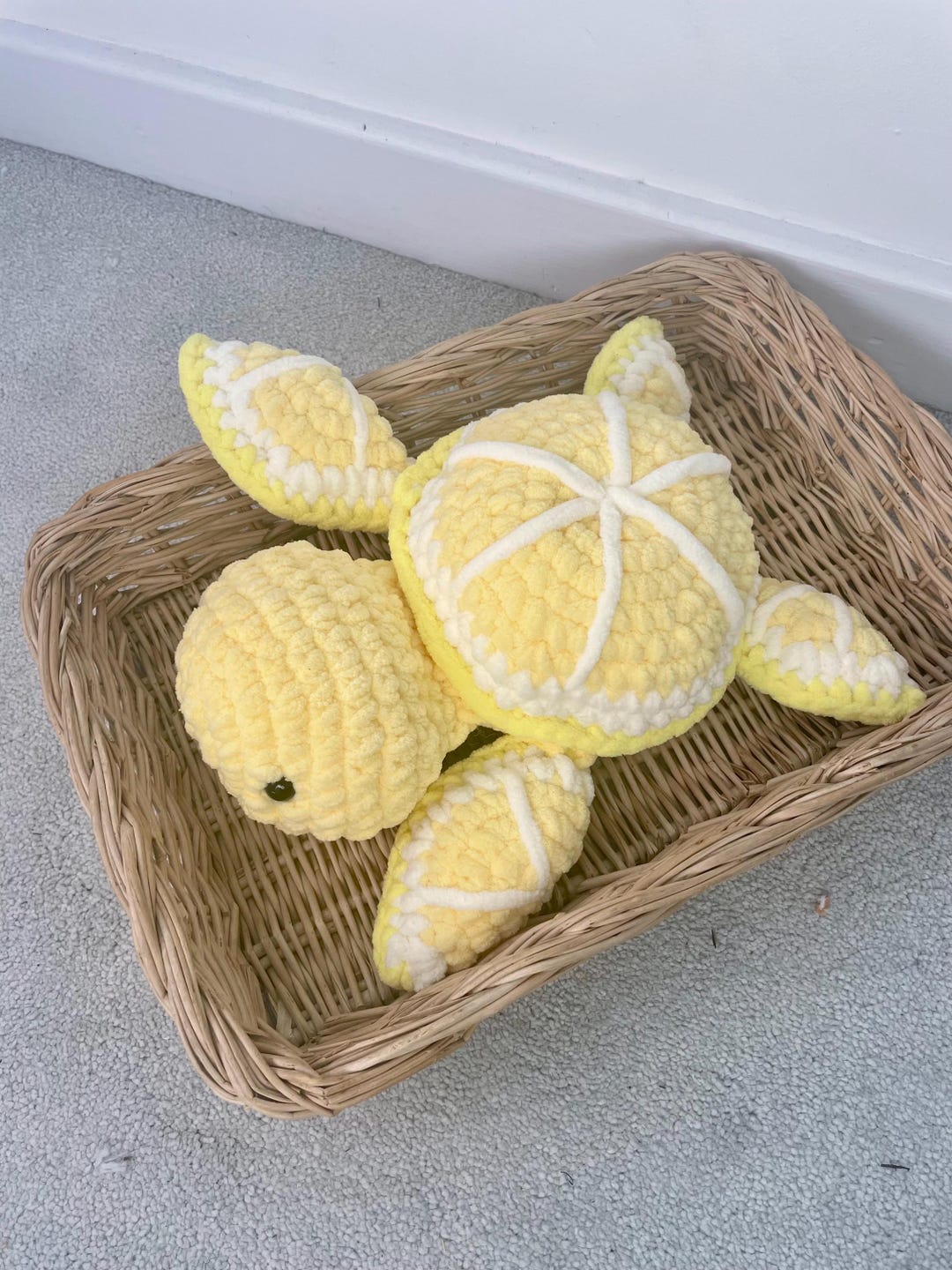 Lemon Crochet Turtle, Handmade Plush Toy, Yellow Amigurumi Turtle, Soft ...