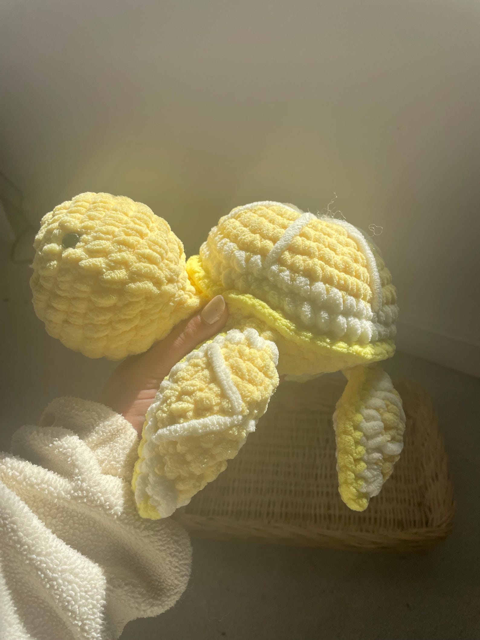 Lemon Crochet Turtle, Handmade Plush Toy, Yellow Amigurumi Turtle, Soft ...