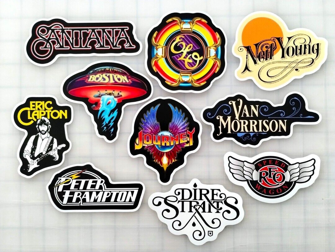 Classic Rock Sticker Pack (10 Stickers) SET 5 Vinyl Decals Legends ...