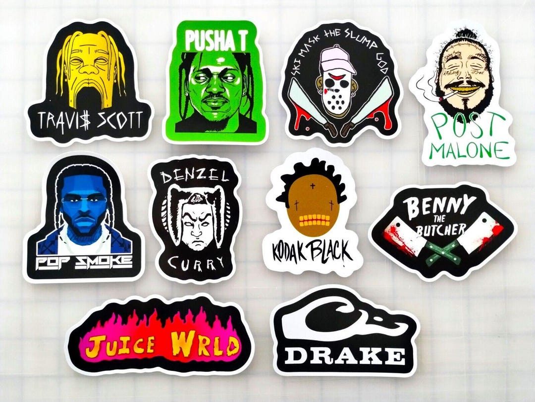 Modern Hip-hop Sticker Pack (10 Stickers) Set 2 Vinyl Decals Rap Trap ...