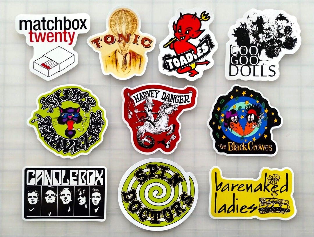 90's Alternative Sticker Pack (10 Stickers) SET 8 Vinyl Decals Grunge ...