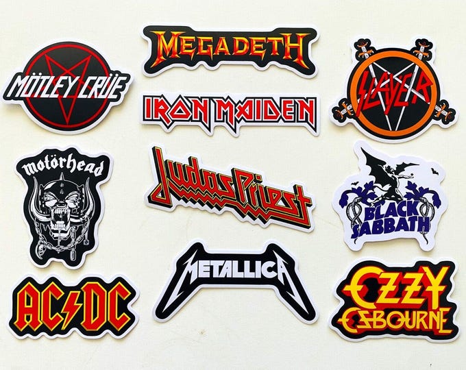 Metal / Hard Rock Sticker Pack (10 Stickers) SET 1 Vinyl Decals Classic ...