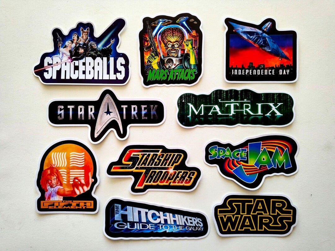 Classic Movie Sticker Lot (10 Stickers) SET 7 Horror Adventure Alien ...