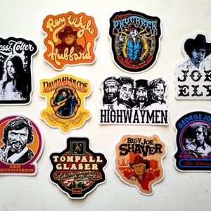 Outlaw Country / Classic Country Sticker Pack (10 Stickers) SET 2 Vinyl ...