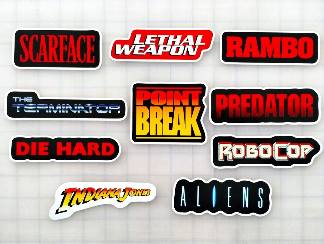Classic Movie Sticker Lot (10 Stickers) SET 5 Action Adventure Alien ...