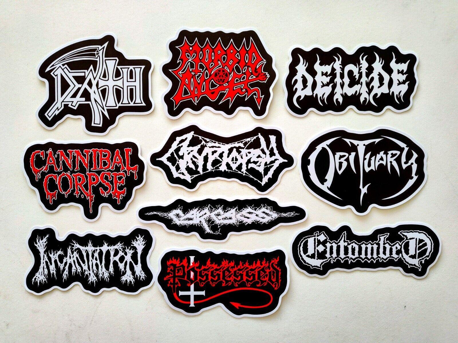 Death Metal Sticker Pack (10 Stickers) Set 1 Vinyl Decals Black Slam ...