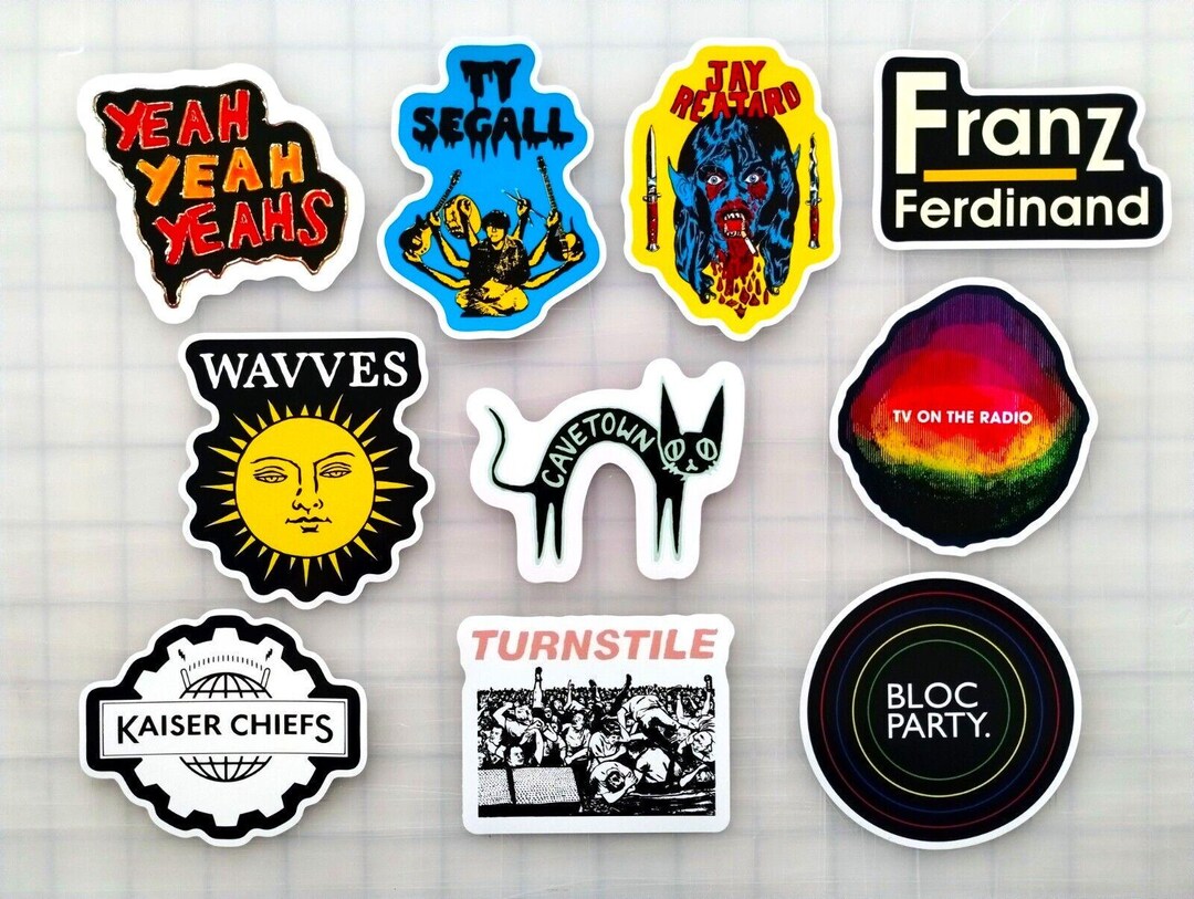 Indie Rock Sticker Pack (10 Stickers) Set 5 Vinyl Decals Emo Punk Band ...