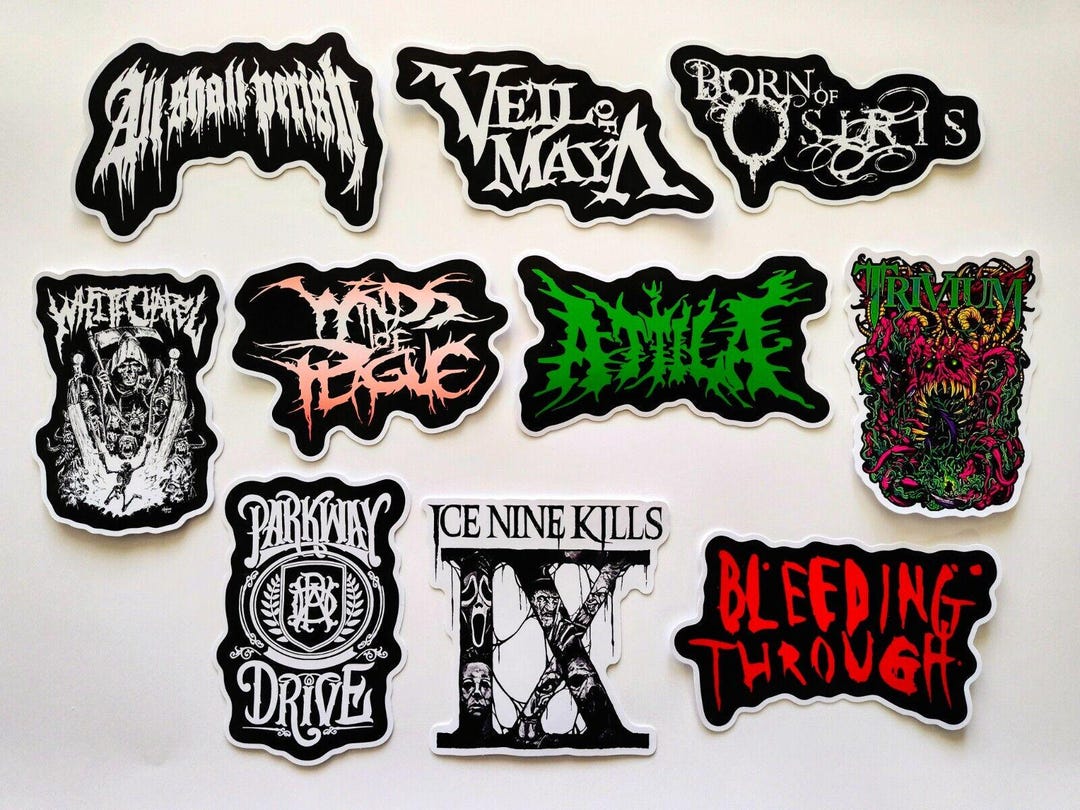 Metalcore / Deathcore / Death Metal Sticker Pack (10 Stickers) SET 4 ...