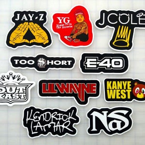 Classic Hip-hop Sticker Pack (10 Stickers) Set 3 Vinyl Decals Rap Dj ...
