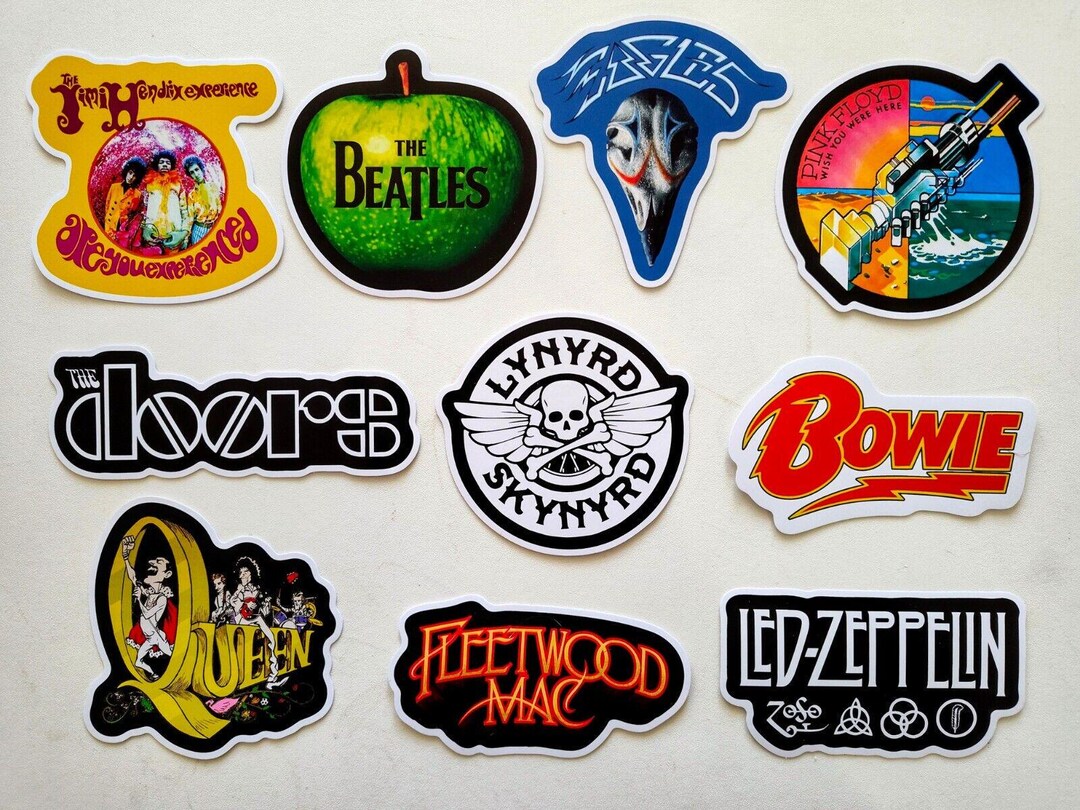 Classic Rock Sticker Pack (10 Stickers) SET 1 Vinyl Decals Legends ...