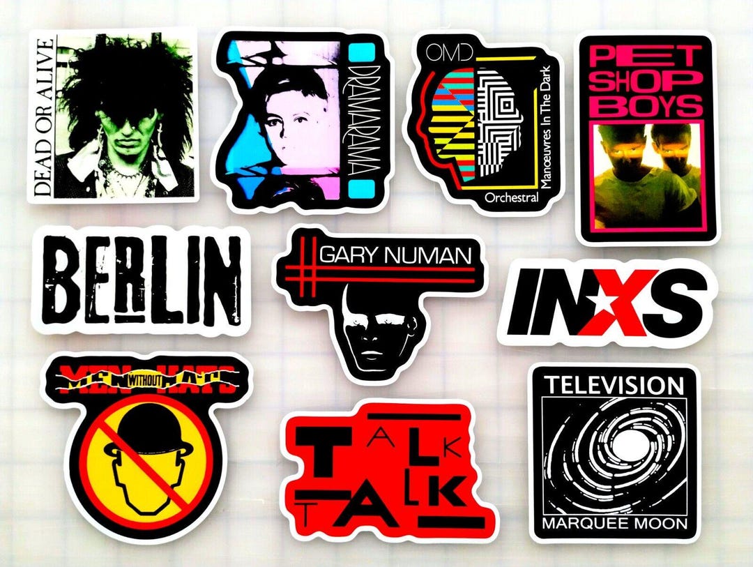 New Wave Sticker Pack (10 Stickers) SET 4 Vinyl Decals Goth Post Punk ...