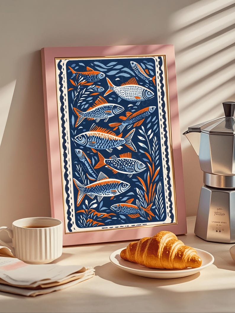 Coastal Fish Wall Art: Nautical Vintage Style Marine Print - Etsy