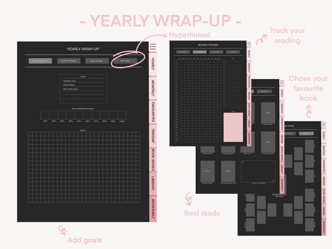 Digital Book Log | Aesthetic Reading Tracker & Journal | Book Review ...
