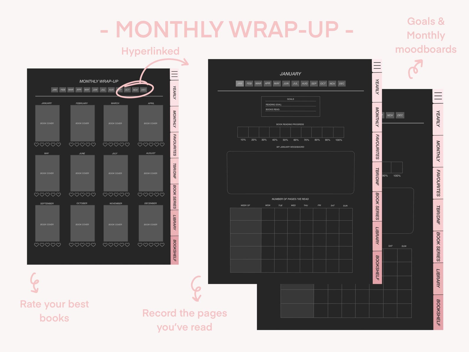 Digital Book Log | Aesthetic Reading Tracker & Journal | Book Review ...