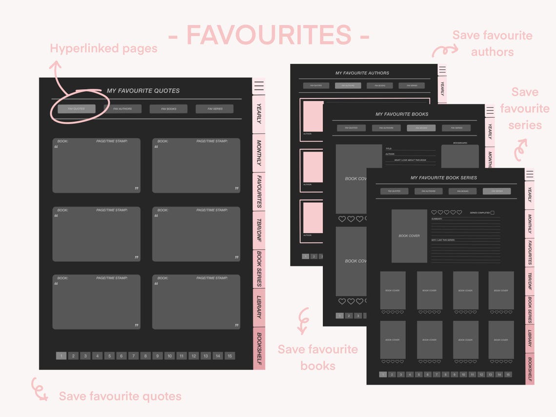 Digital Book Log | Aesthetic Reading Tracker & Journal | Book Review ...