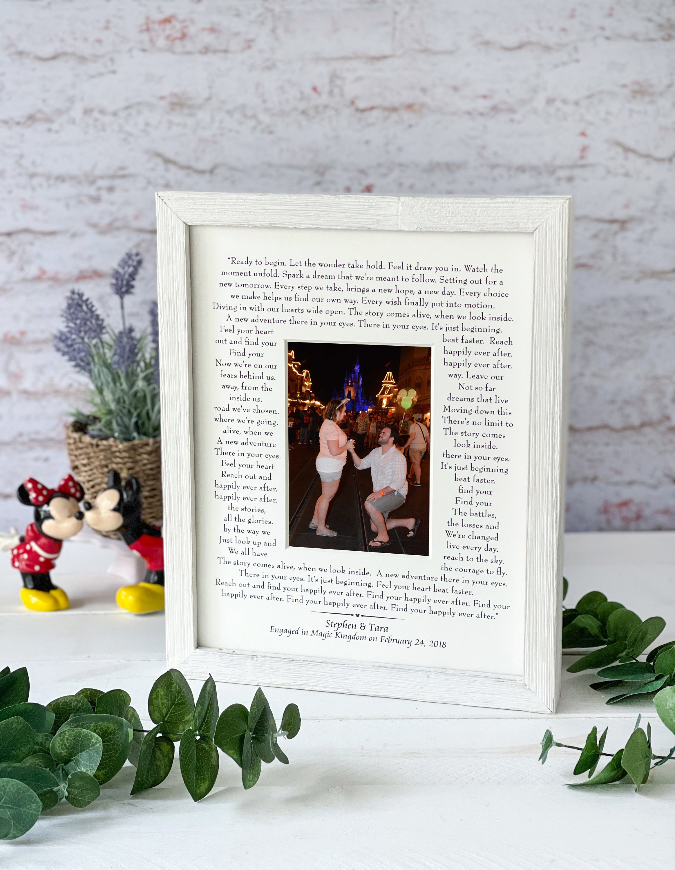Disney Photo Mat Personalized With Names Happily Ever After Engagement ...