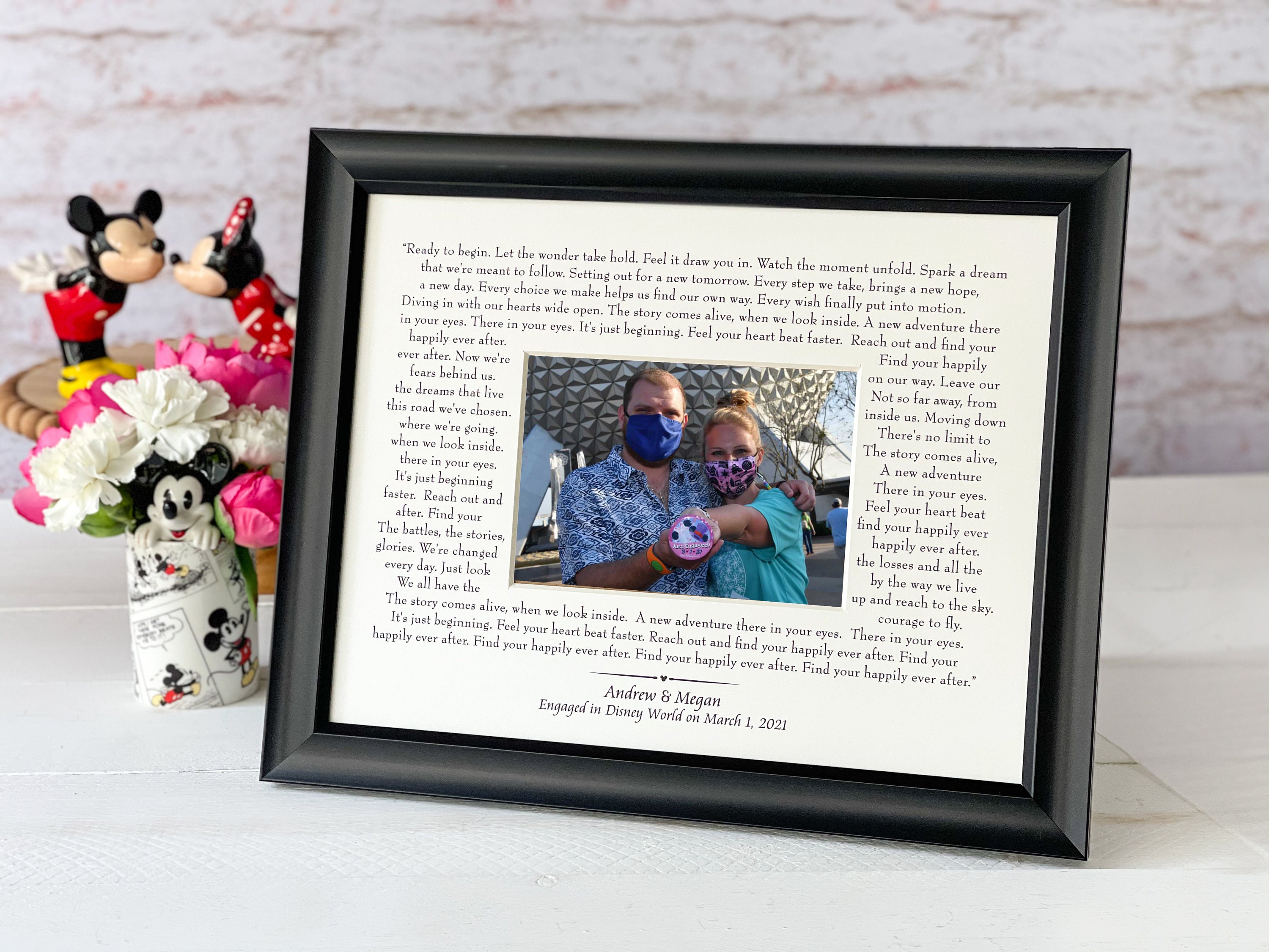 Disney Photo Mat Personalized With Names Happily Ever After Engagement ...