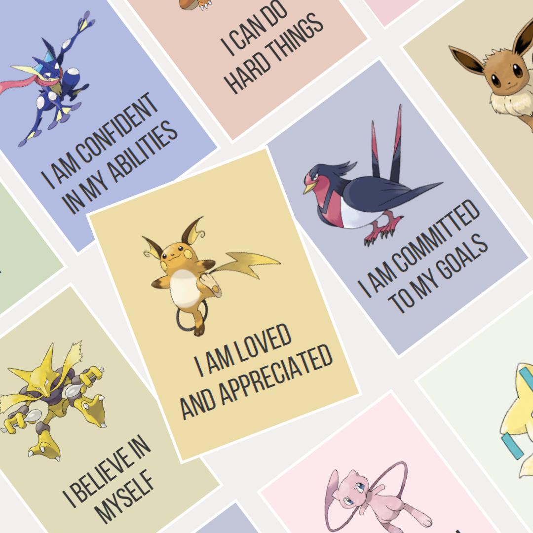 20 Pokemon Affirmation Cards for Kids Printable, Positive Motivational ...