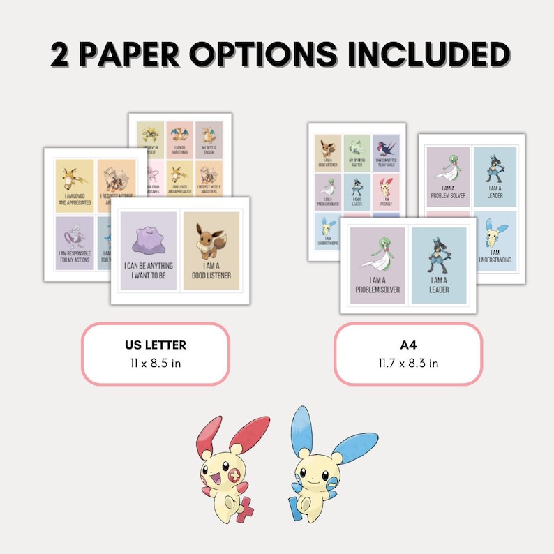 20 Pokemon Affirmation Cards for Kids Printable, Positive Motivational ...