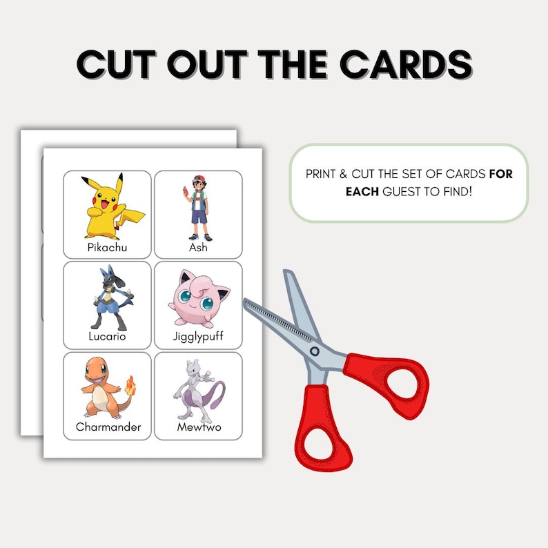 Catch 'em All Pokemon Scavenger Hunt Printable for Kids, Custom Set of ...