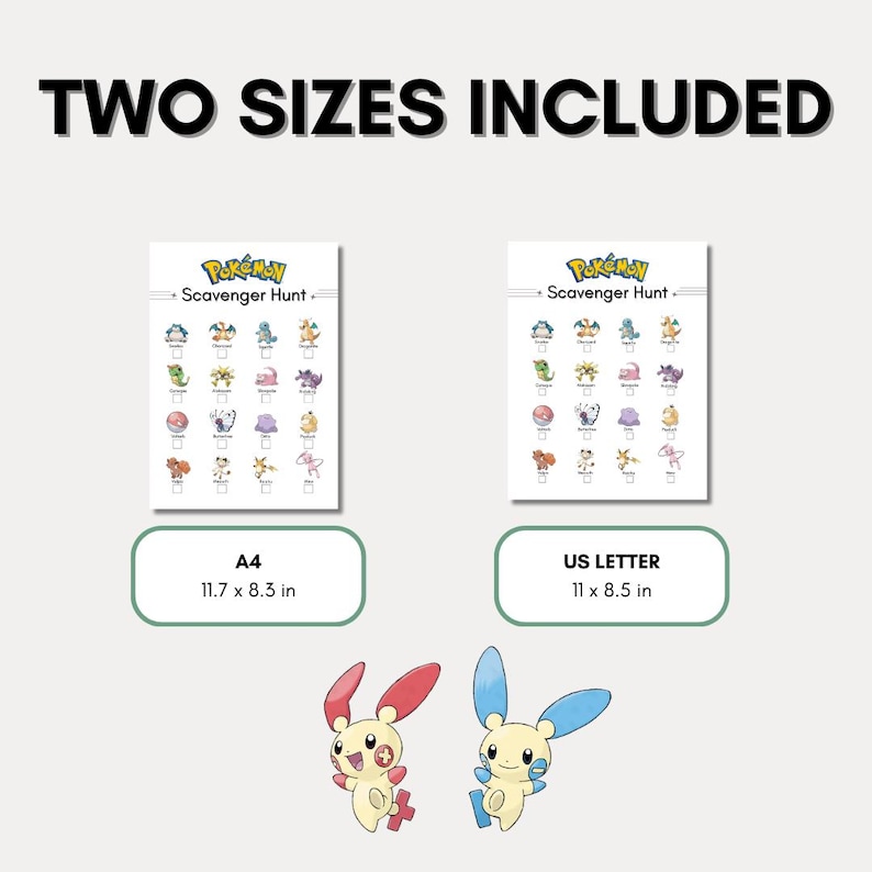 Catch 'em All Pokemon Scavenger Hunt Printable for Kids, Set of 16, Fun ...