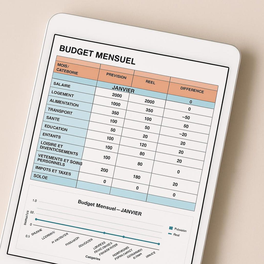 Monthly Budget Planner Excel + Bonus Printable PDF | Expense Tracker ...