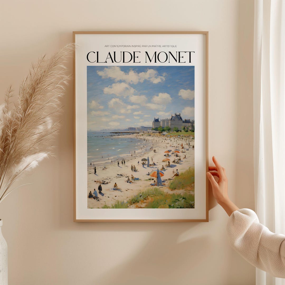 Claude Monet Beach Scene, Impressionist Art, Coastal Decor, Fine Art ...