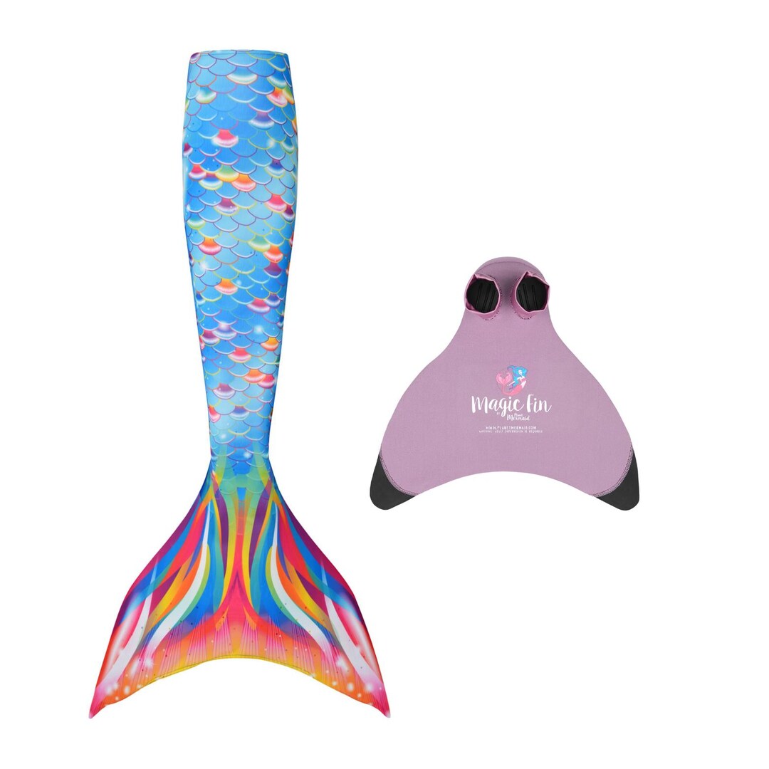 Mermaid Girls Swimmable Mermaid 2 Piece Tail & Pink Magic Fin - Etsy
