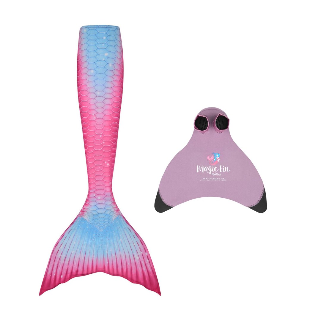 Mermaid Girls Swimmable Mermaid 2 Piece Tail & Pink Magic Fin - Etsy