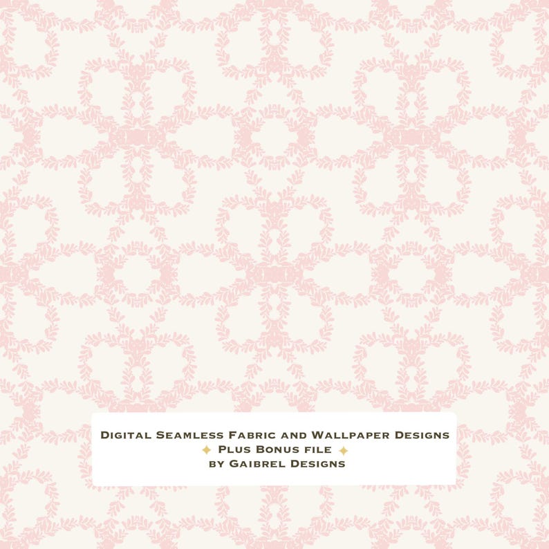 Fabric and Wallpaper Digital Download Botanical Bow Seamless Pattern ...